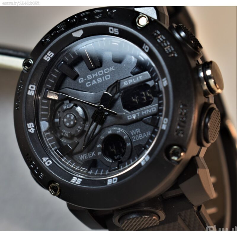 G Shock جدید اعلا دوزمانه جی شاک ،، موتور ژاپن با بسته بندی تایلند ،، بند و قاب مشکی ،، قاب